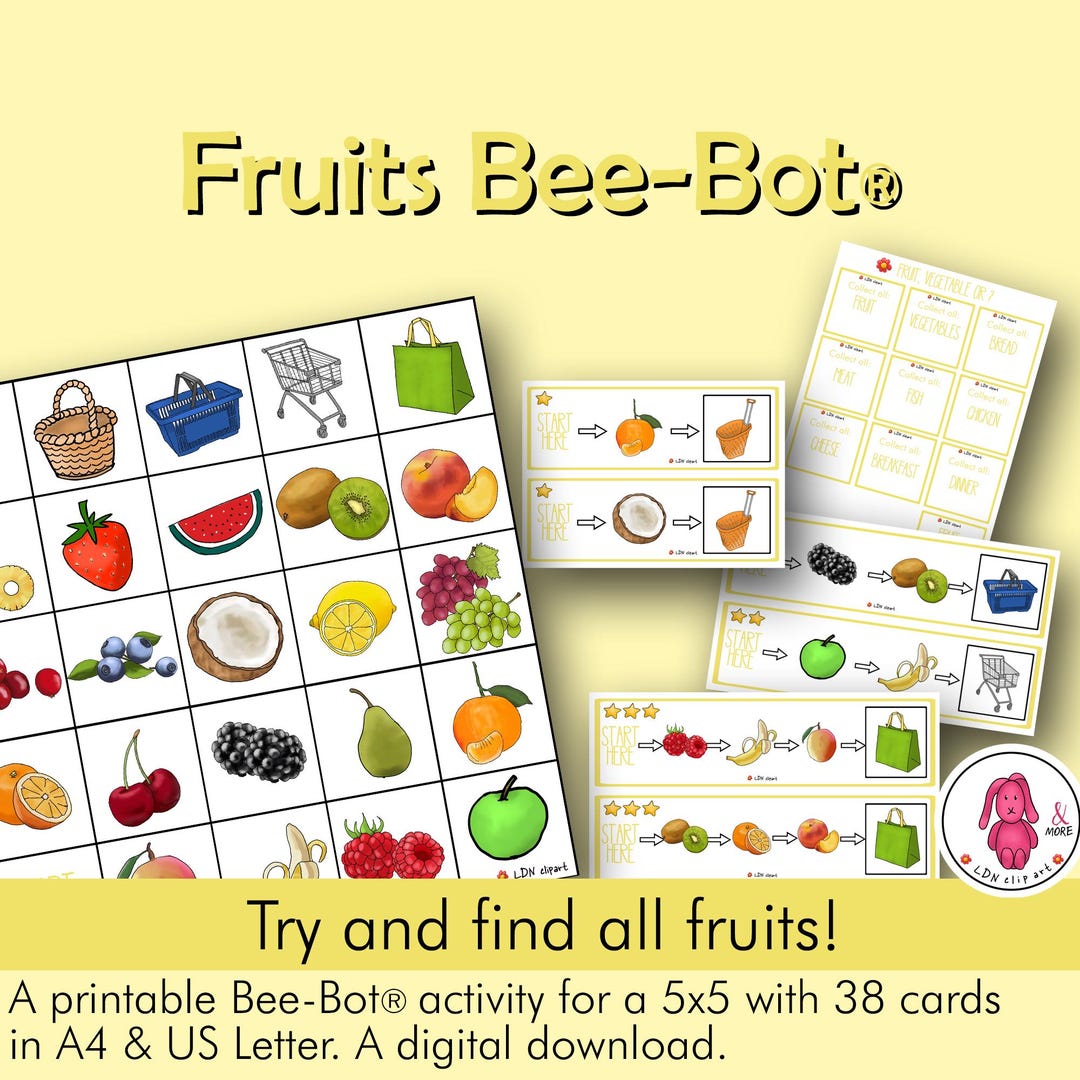 BEEBOT ® Mat FRUIT Activity: Find the Fruit and Connect the Bee Bot ...