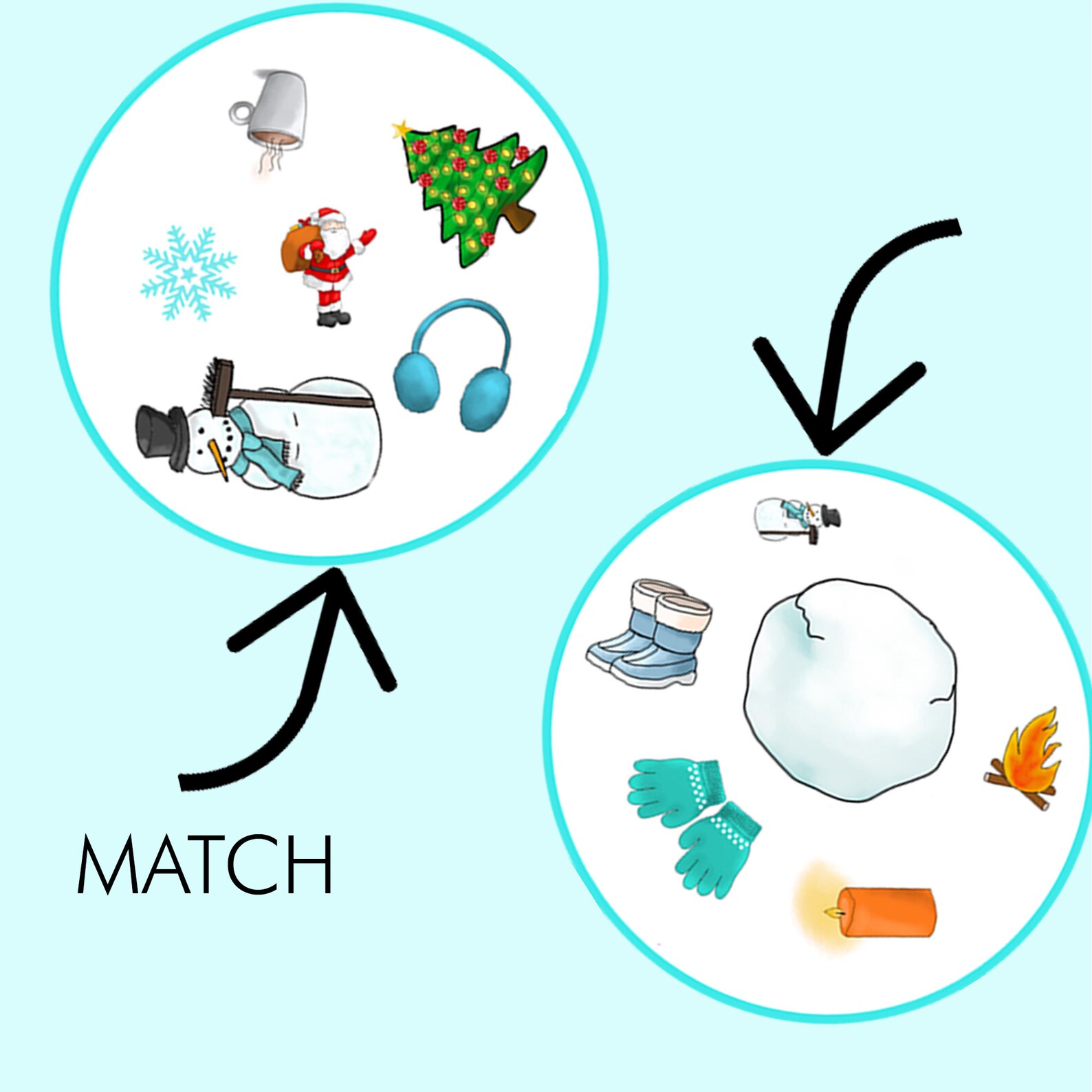 SPOT IT Style WINTER Game, Play and Learn the Words of the Season ...