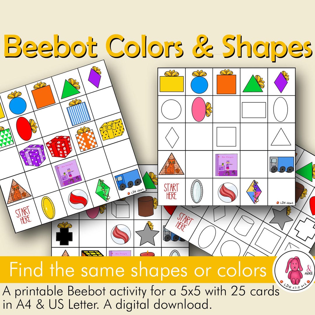 BEEBOT Mat Activity SHAPES & COLORS, Connect the Correct Shapes or ...