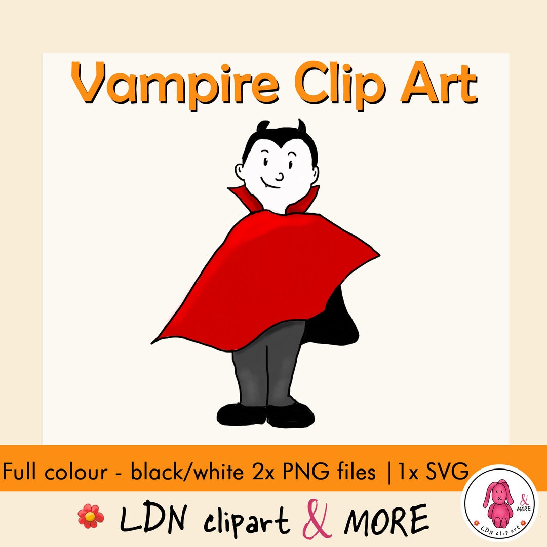 VAMPIRE HALLOWEEN Clip Art a Cute Scary Gift, Create Your Own With This ...