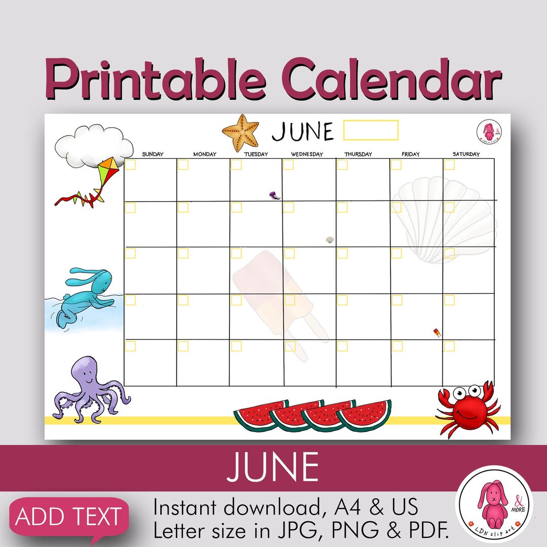 JUNE Calendar • Monthly Planner • Teacher • Family • School ...