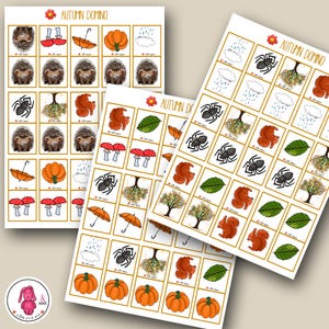 Domino AUTUMN Game • a Fun Learning Activity | for SLP • Preschool ...