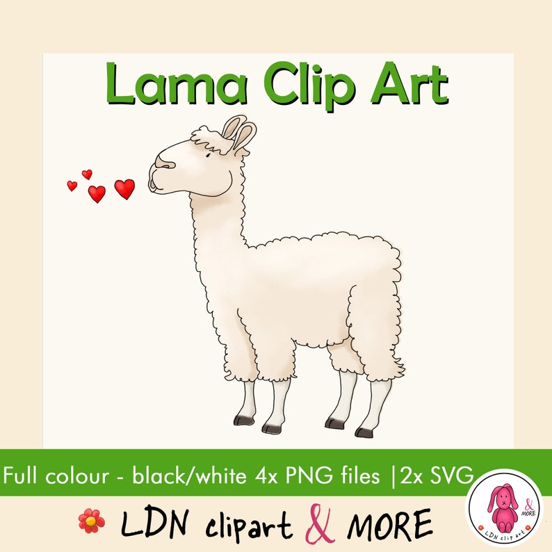Spitting LAMA Clip Art, Make a Cute Sweet Gift, Create Your Own With ...