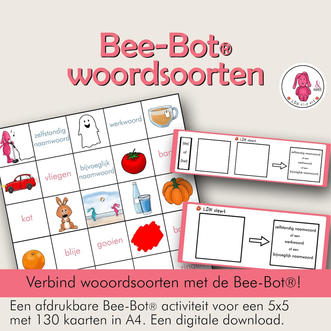 BEEBOT ® Mat WORD TYPES Activity: Dutch! Connect the Verbs, Nouns or ...