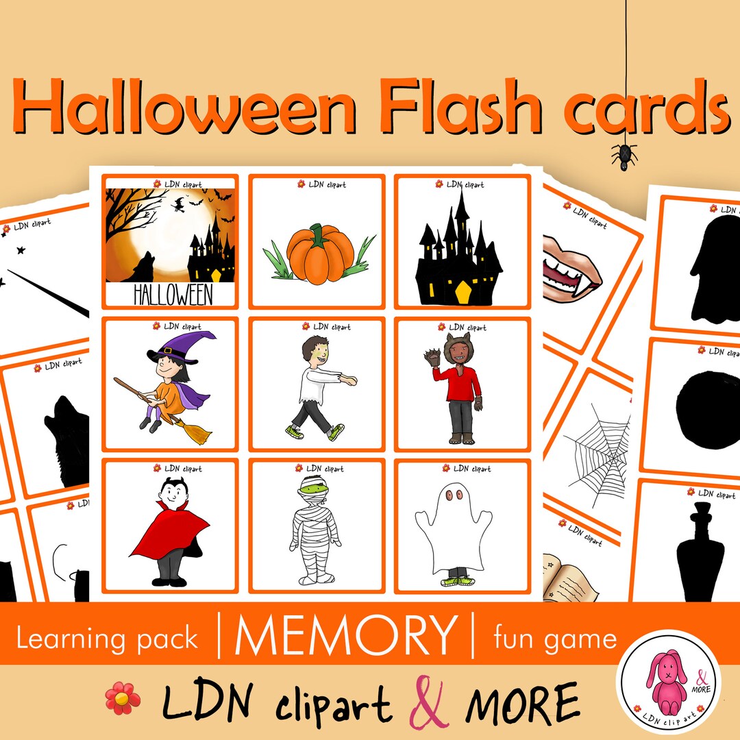Flash Cards HALLOWEEN to Learn Words or Play a Memory Game for Slp ...