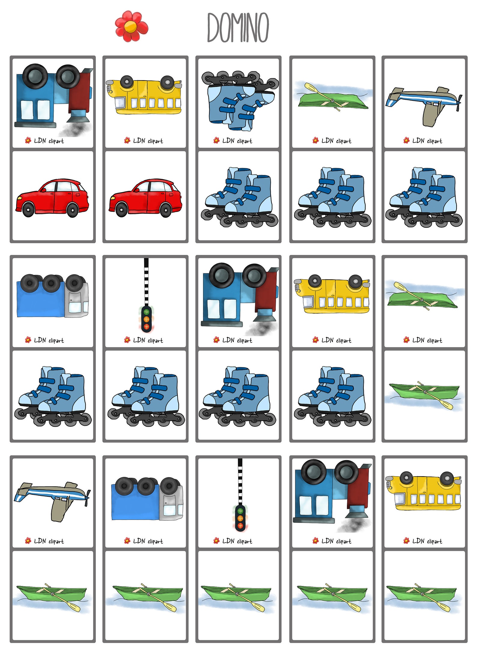 Domino TRAFFIC Game, a Fun Learning Activity | for SLP, Preschool ...