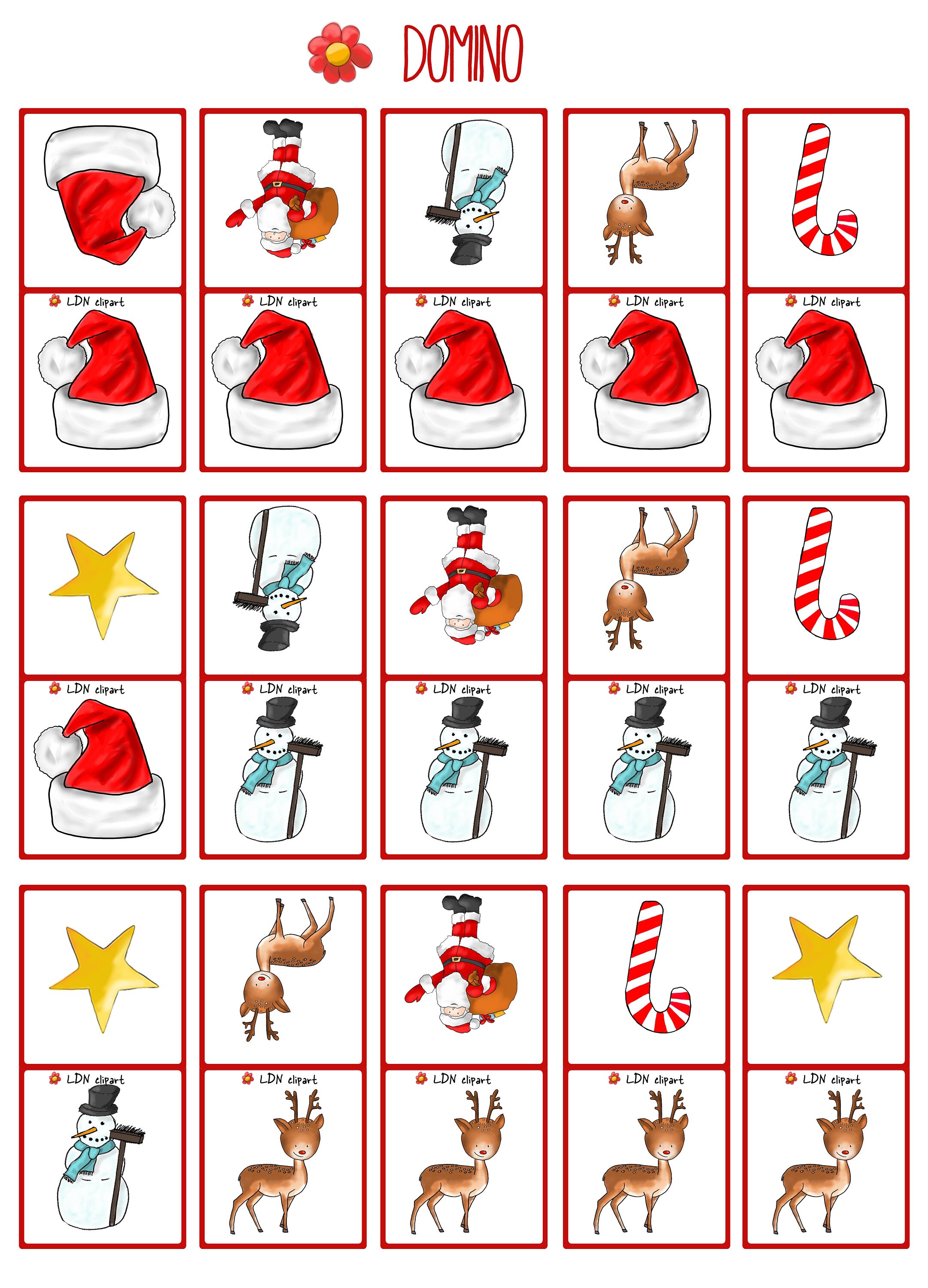 Domino CHRISTMAS Game a Fun Learning Activity for SLP - Etsy