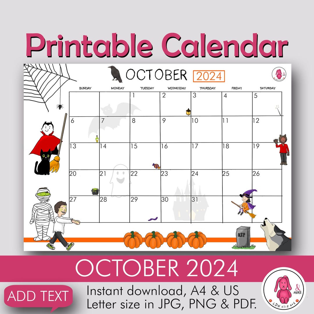 October 2023 Calendar, Monthly Planner for Teachers, Family, School or ...