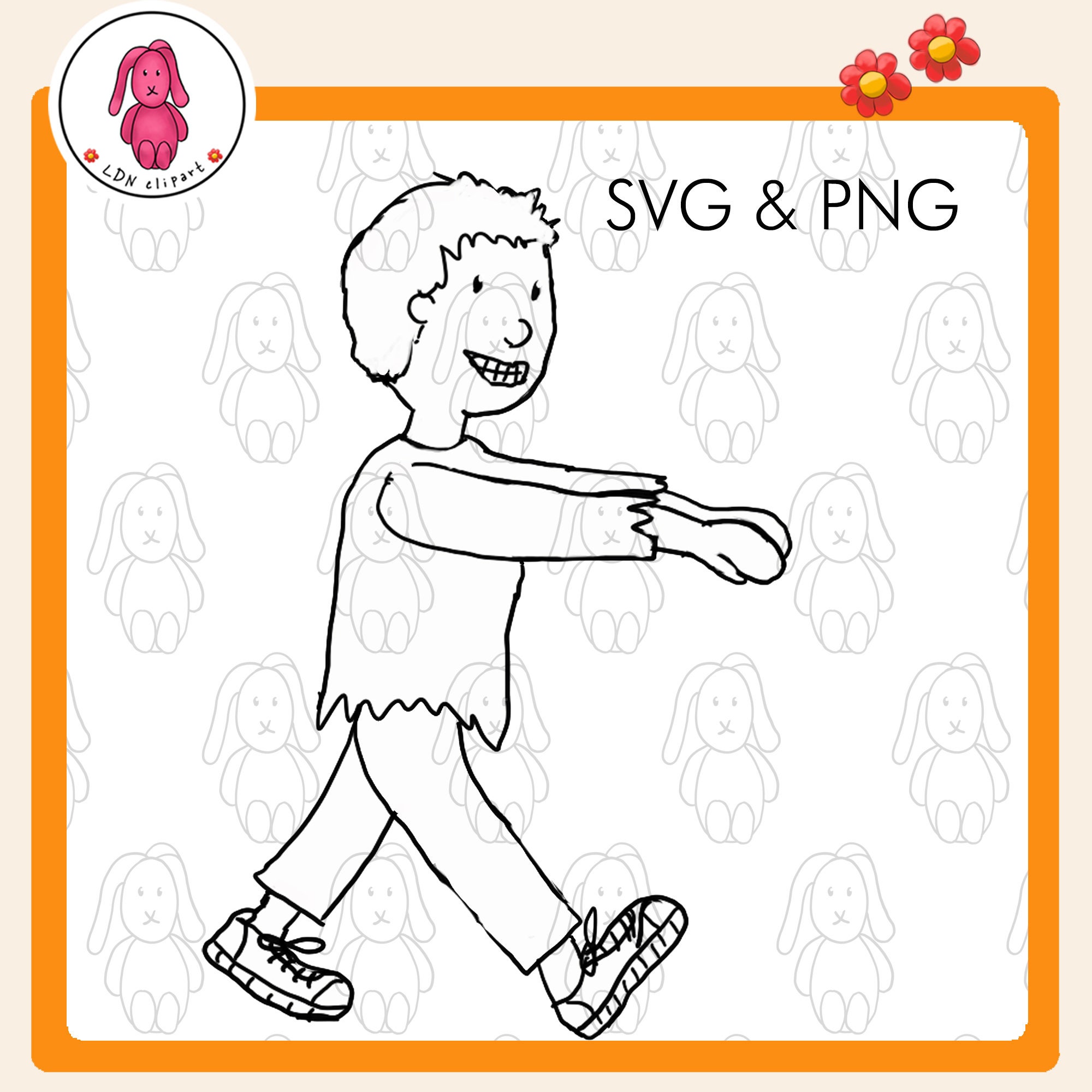 ZOMBIE HALLOWEEN Clip Art | a Cute Scary Gift, Create Your Own With ...