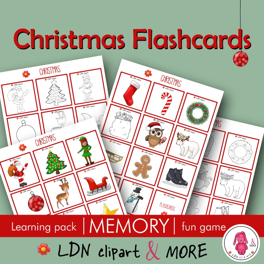 CHRISTMAS Vocabulary Cards • Printable • Memory Board Game • for Speech ...