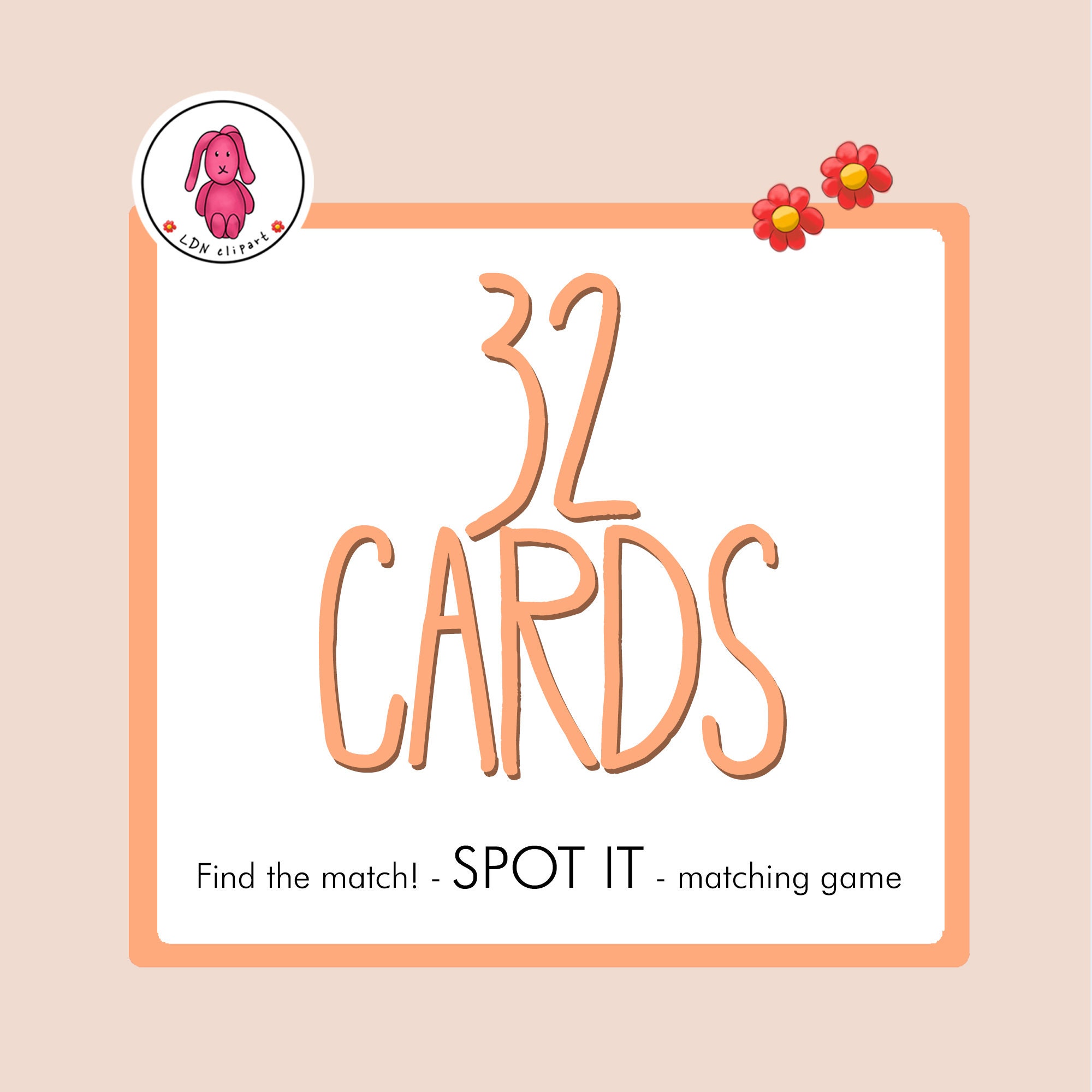 Spot It Style SPRING Game Dobble Style a Fun Childrens - Etsy