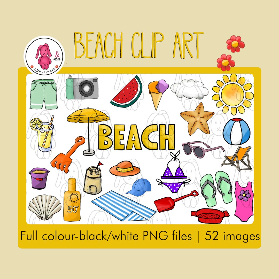 BEACH Clip Art, Create Summer Holiday / Beach Life Worksheets or Gifts ...