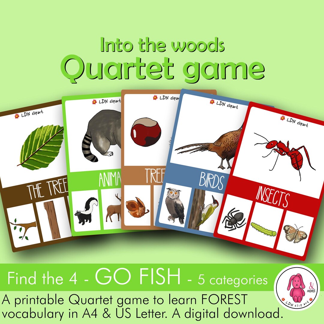 Quartet INTO THE WOODS Game: a Go Fish-style Activity | for Speech ...