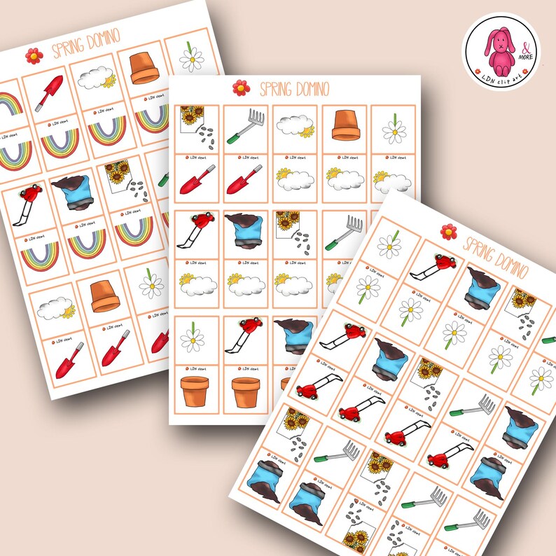 Domino SPRING Game, a Fun Learning Activity | for SLP, Preschool ...