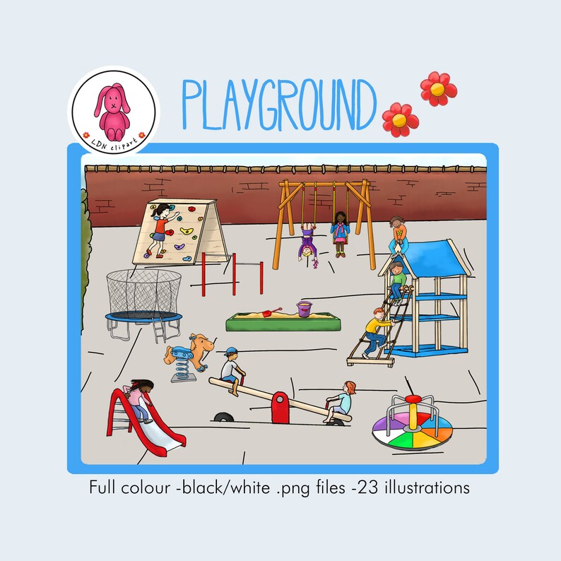 PLAYGROUND Clip Art Create Your Own Schoolyard 300 Dpi - Etsy