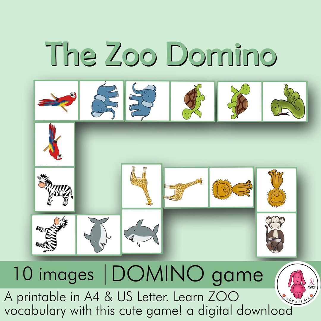 Domino ZOO Board Game • a Fun Animal Activity • for SLP • Teachers ...