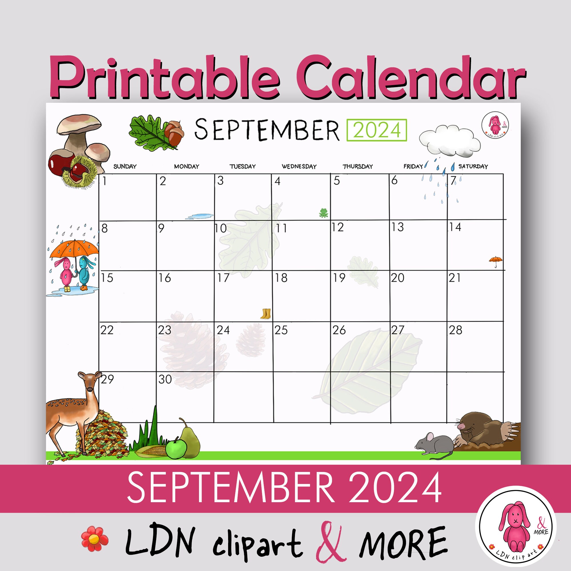 September 2024 Calendar, Monthly Planner for Teachers, Family, School ...