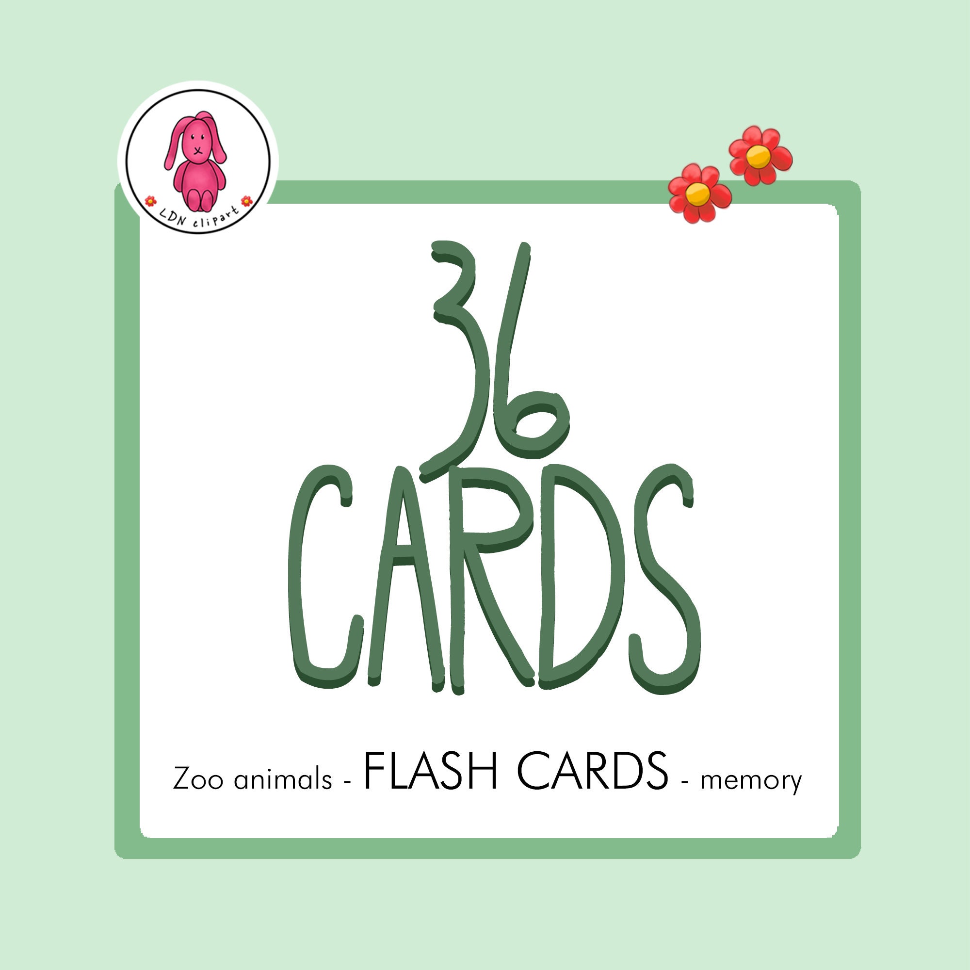Flash Cards ZOO • Play Printable Memory Board Game • SLP • Teachers ...