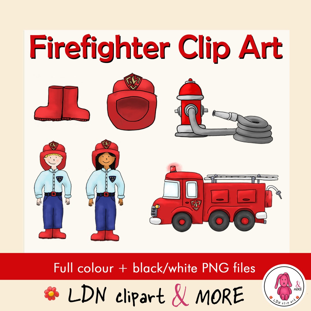 FIREFIGHTER Clip Art, Design Your Own 300 Dpi Digital Download PNG ...