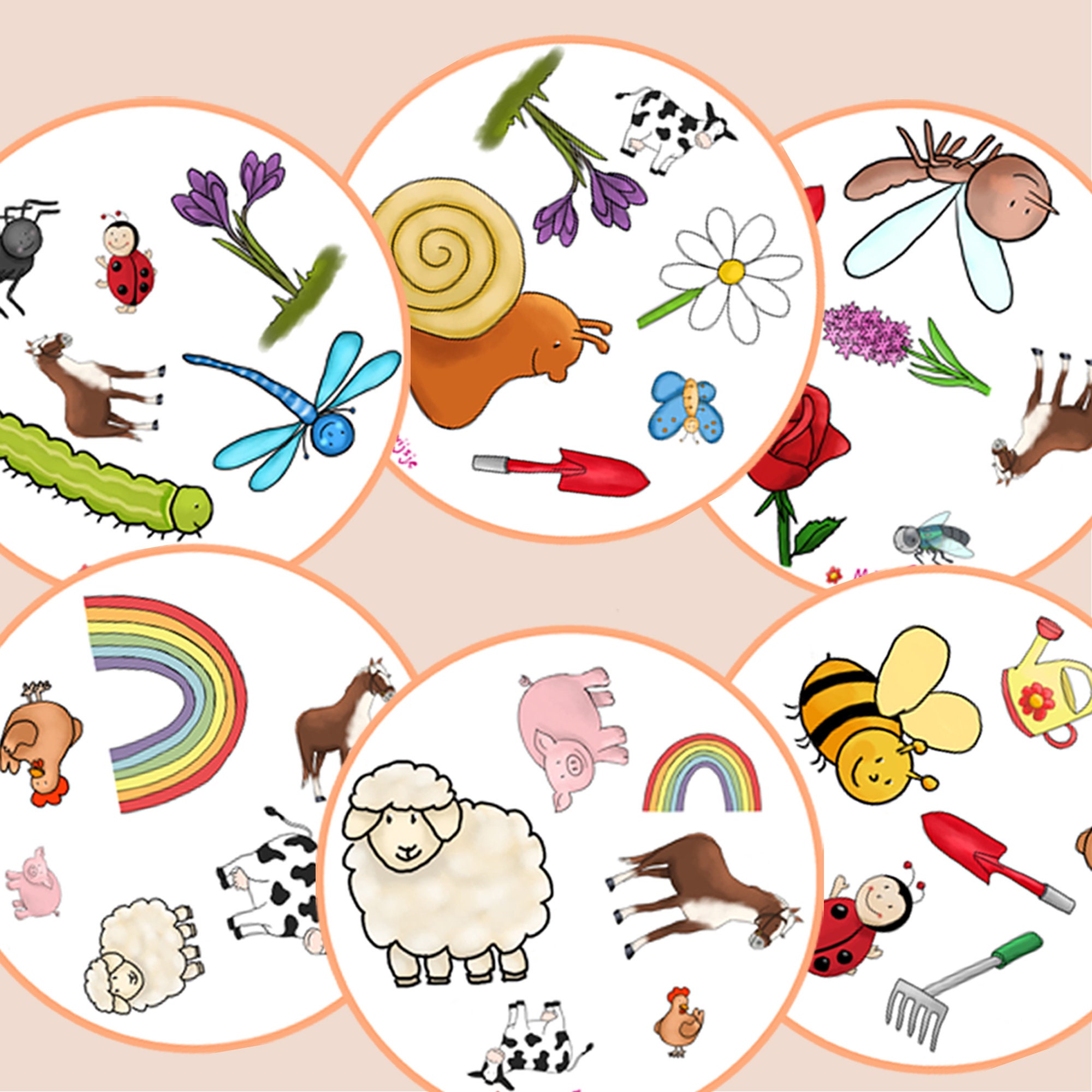 Spot It Style SPRING Game | Dobble Style, a Fun Childrens Learning Game ...