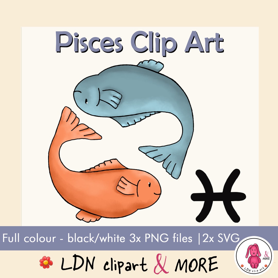PISCES Zodiac Sign Clip Art, Create Your Own | 300 Dpi Digital Download ...