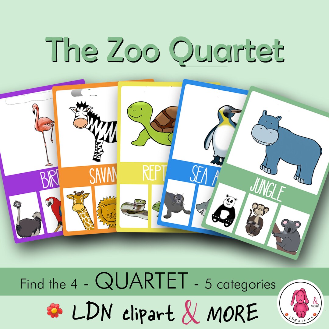 Quartet ZOO Game, a Fun Activity to Practice New Words for SLP ...