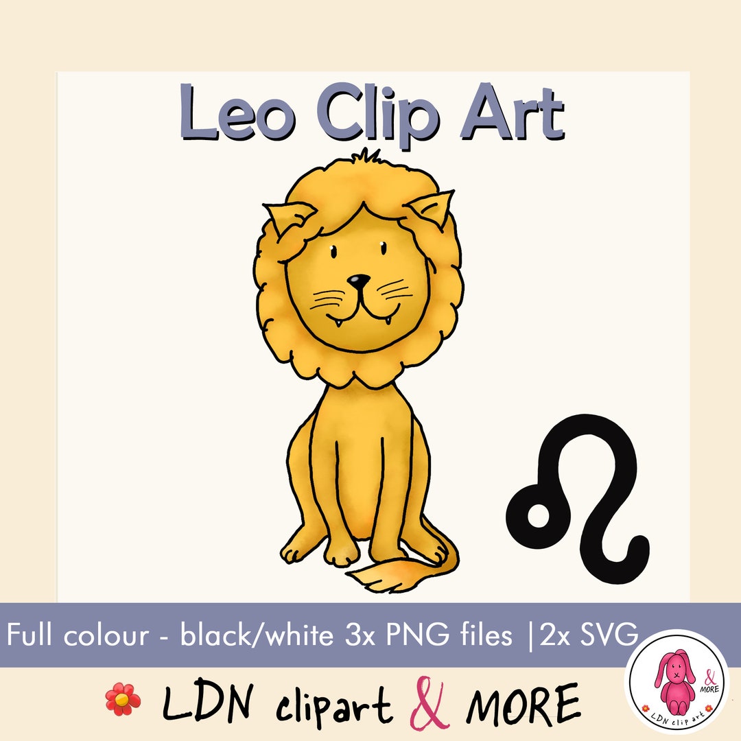LEO Zodiac Sign Clip Art, Create Your Own 300 Dpi Digital Download PNG ...