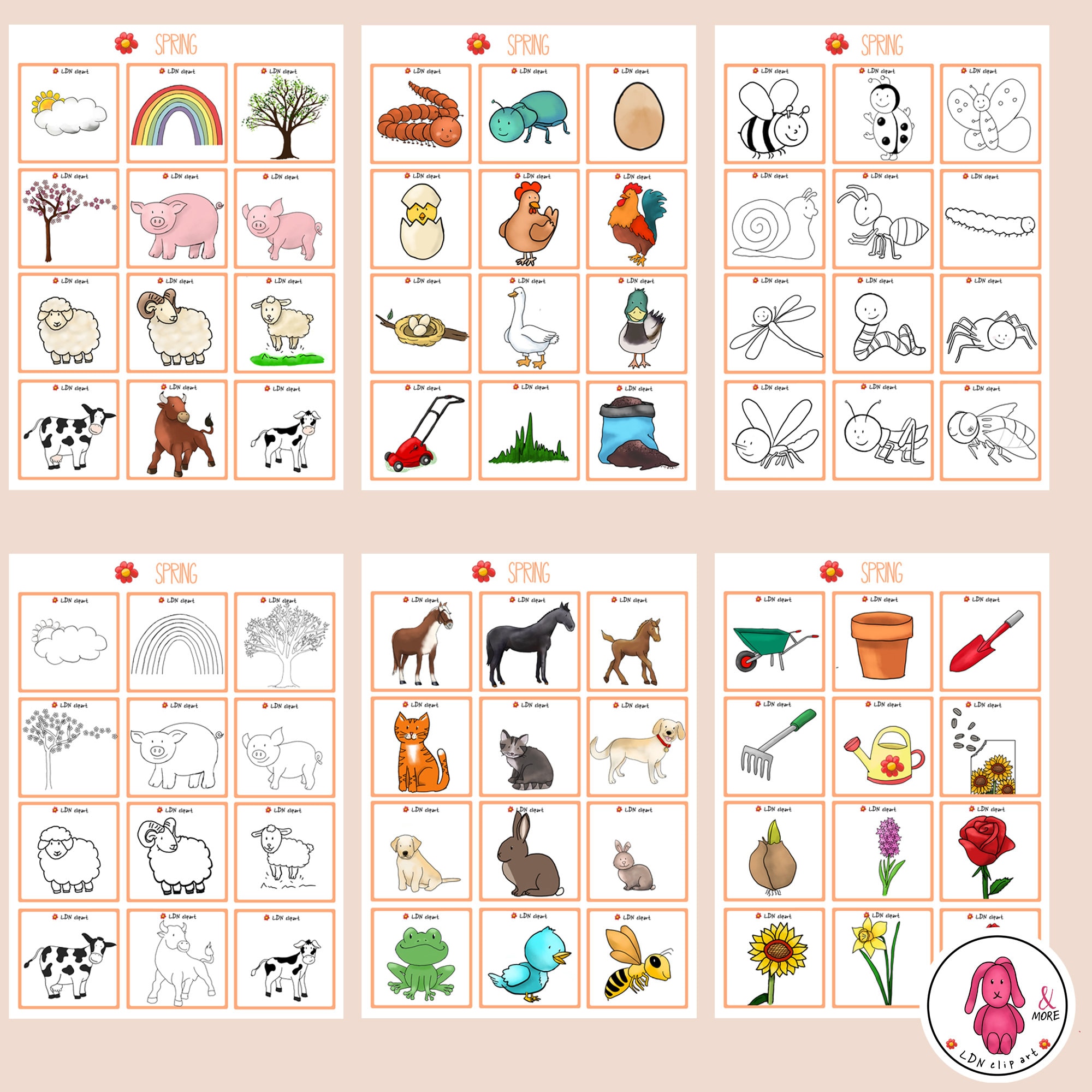 Flashcards SPRING to Learn Words or Play a Memory Game for Slp ...