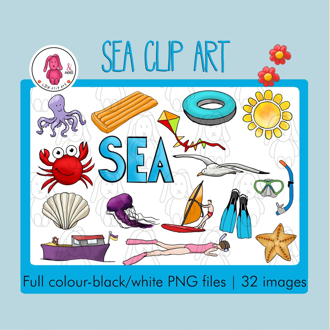 SEA Clip Art | Create Your Sea or Ocean on the Beach Worksheets, Gifts ...