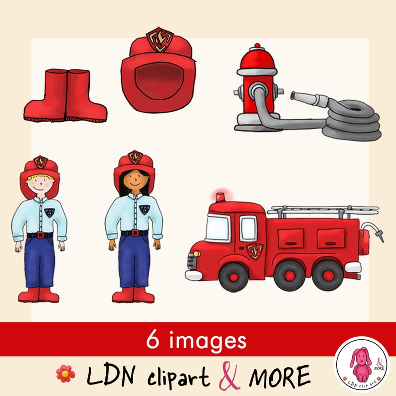 FIREFIGHTER Clip Art, Design Your Own | 300 Dpi Digital Download | PNG ...