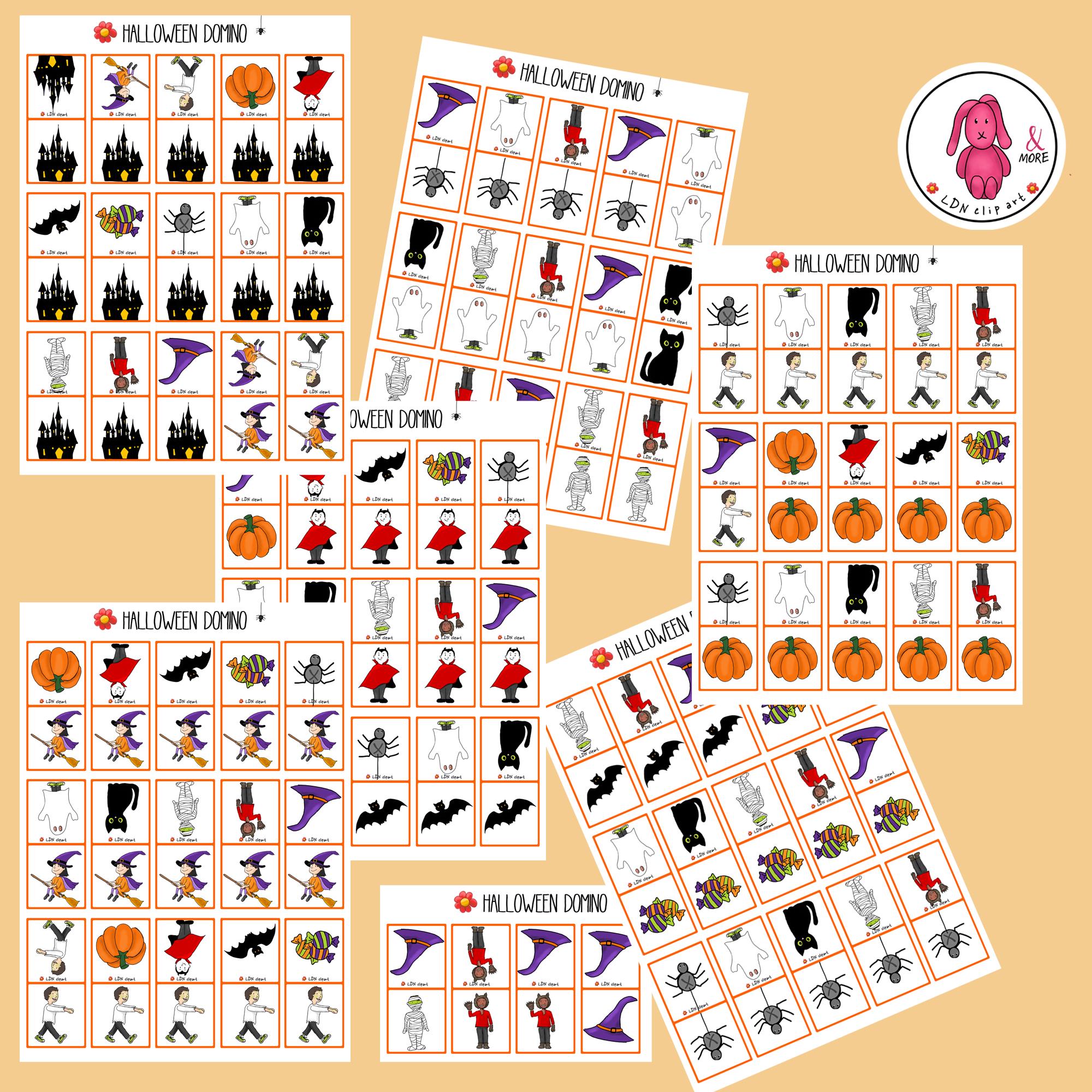 Domino HALLOWEEN Game, a Fun Learning Activity | for SLP, Preschool ...