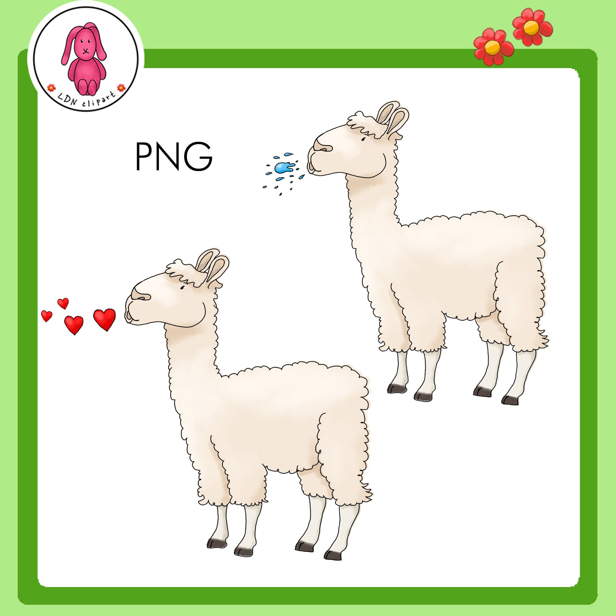 Spitting LAMA Clip Art, Make a Cute Sweet Gift, Create Your Own With ...