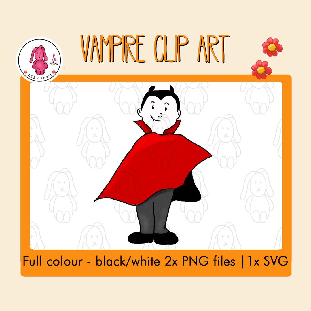 VAMPIRE HALLOWEEN Clip Art a Cute Scary Gift Create Your - Etsy