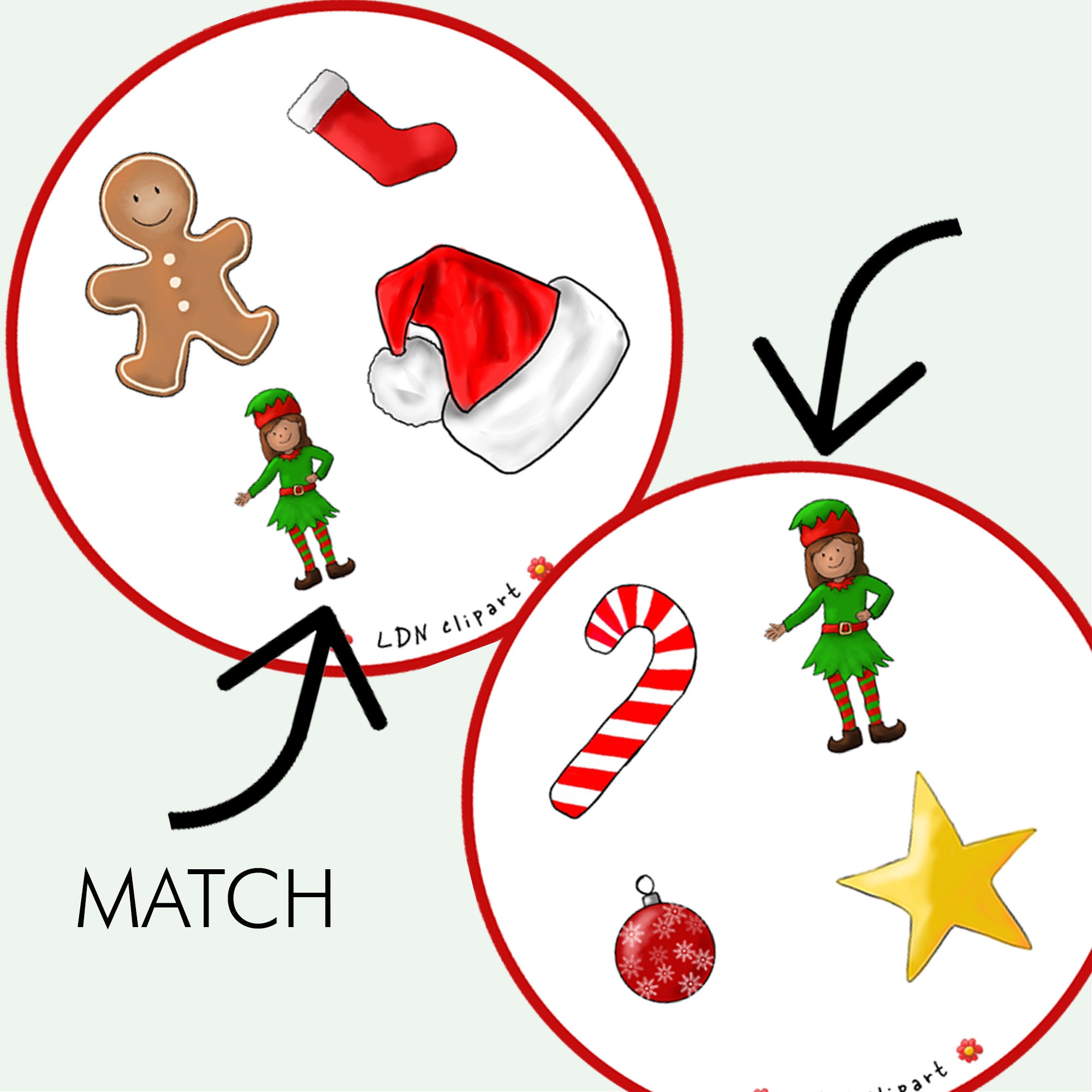 Spot It Style CHRISTMAS Game Level EASY | Dobble Style Fun Learning ...