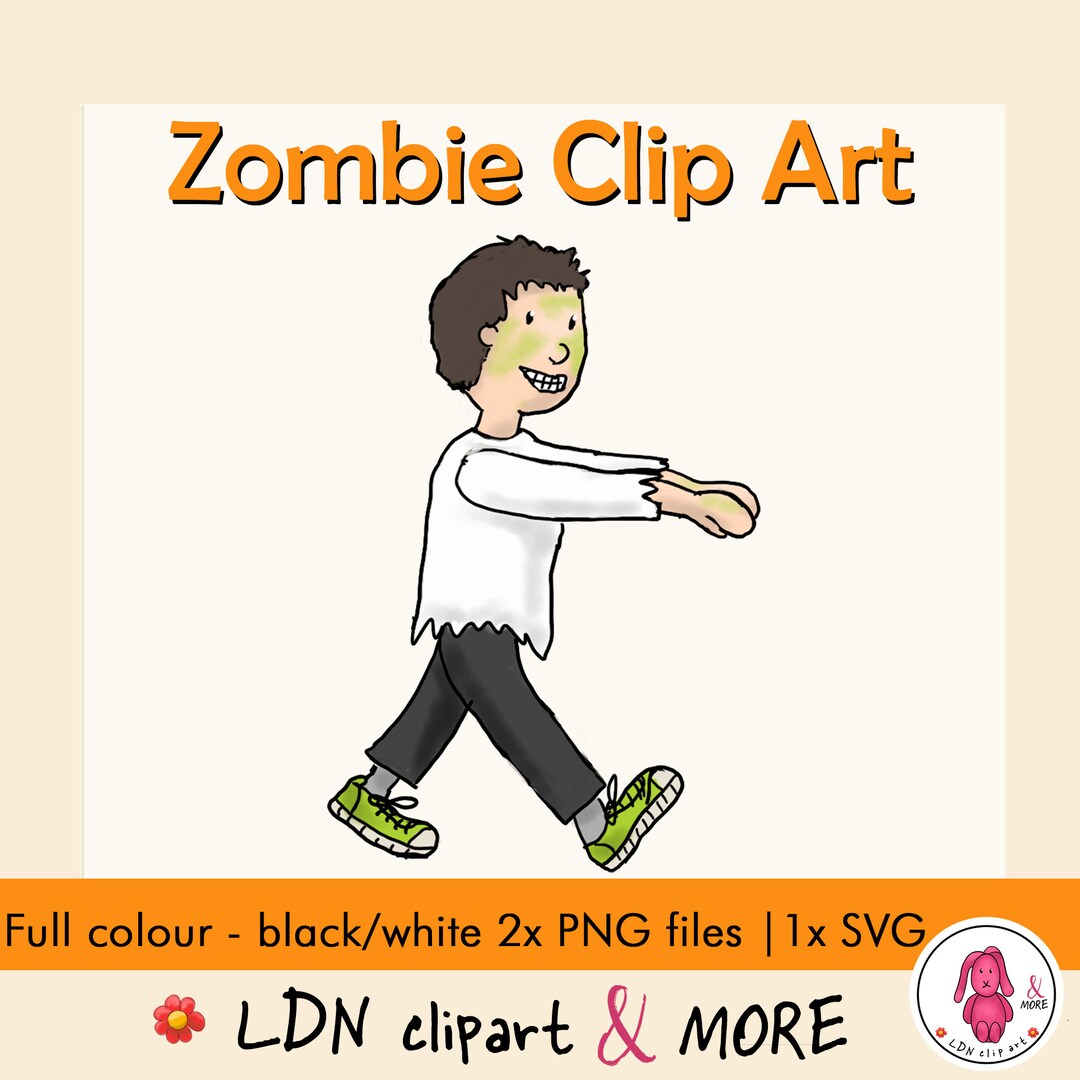 ZOMBIE HALLOWEEN Clip Art a Cute Scary Gift, Create Your Own With This ...