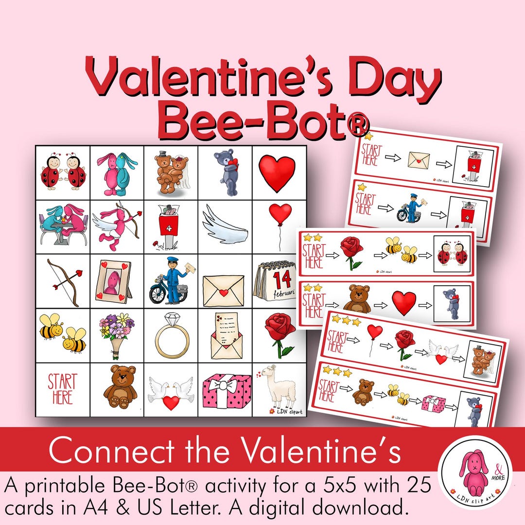 BEEBOT ® Mat Activity: Code VALENTINE'S DAY Figures Together With the ...