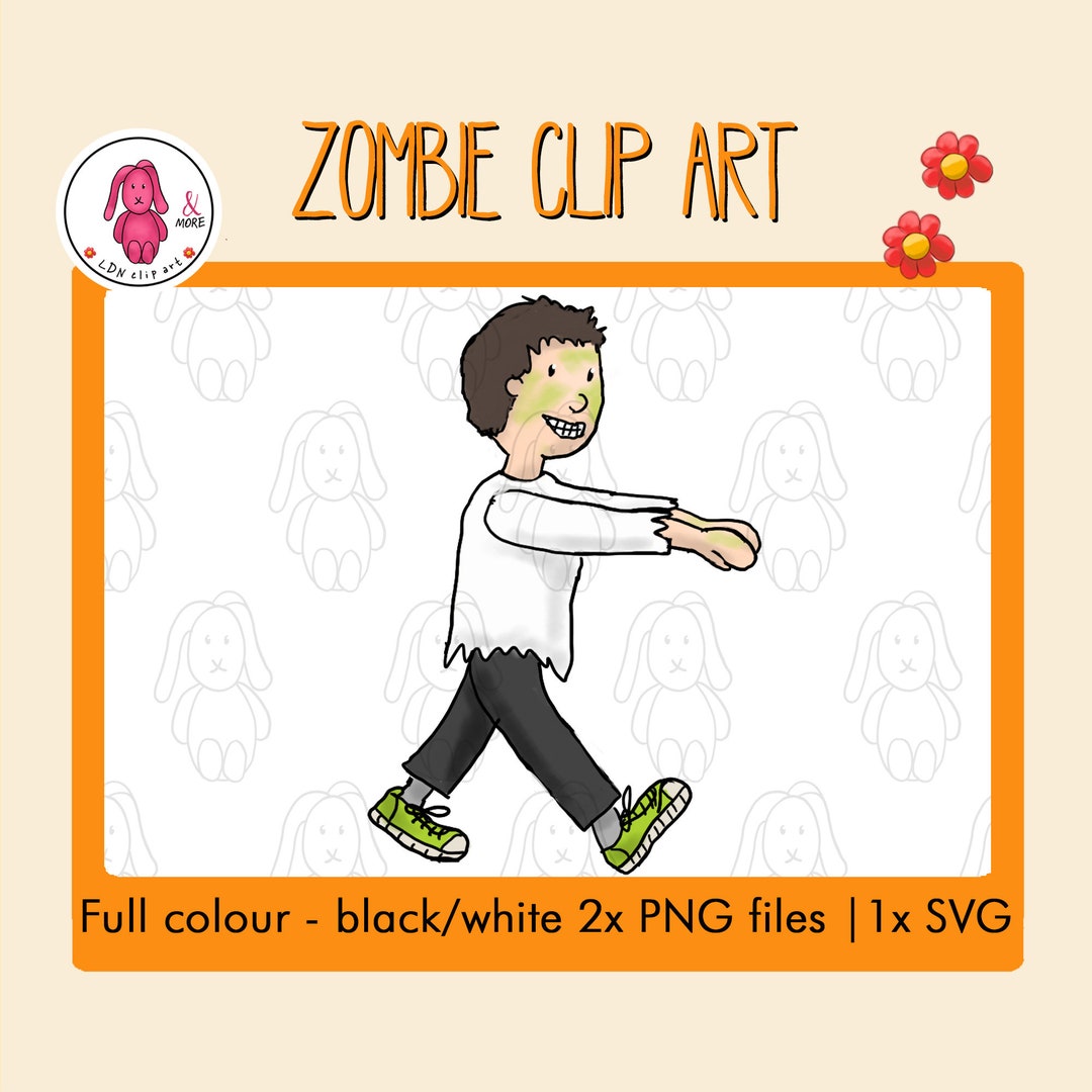 ZOMBIE HALLOWEEN Clip Art a Cute Scary Gift Create Your Own - Etsy