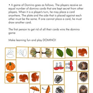 Domino AUTUMN Game • a Fun Learning Activity | for SLP • Preschool ...