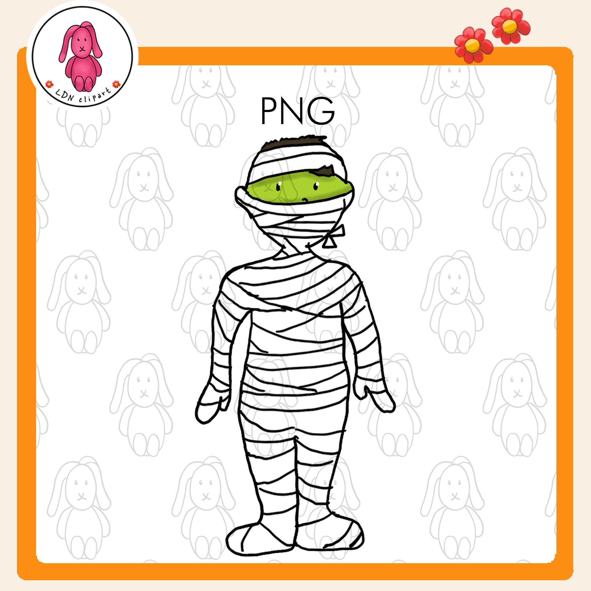 MUMMY HALLOWEEN Clip Art a Cute Scary Gift Create Your Own - Etsy