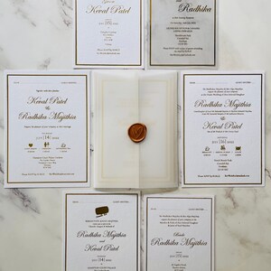Gold Foil Indian Wedding Invitations, Acrylic Invitation, Indian ...