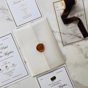 Gold Foil Indian Wedding Invitations, Acrylic Invitation, Indian ...