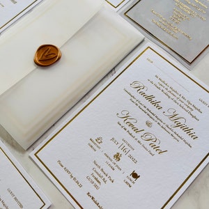 Gold Foil Indian Wedding Invitations, Acrylic Invitation, Indian ...