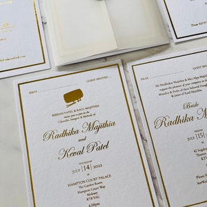 Gold Foil Indian Wedding Invitations, Acrylic Invitation, Indian ...