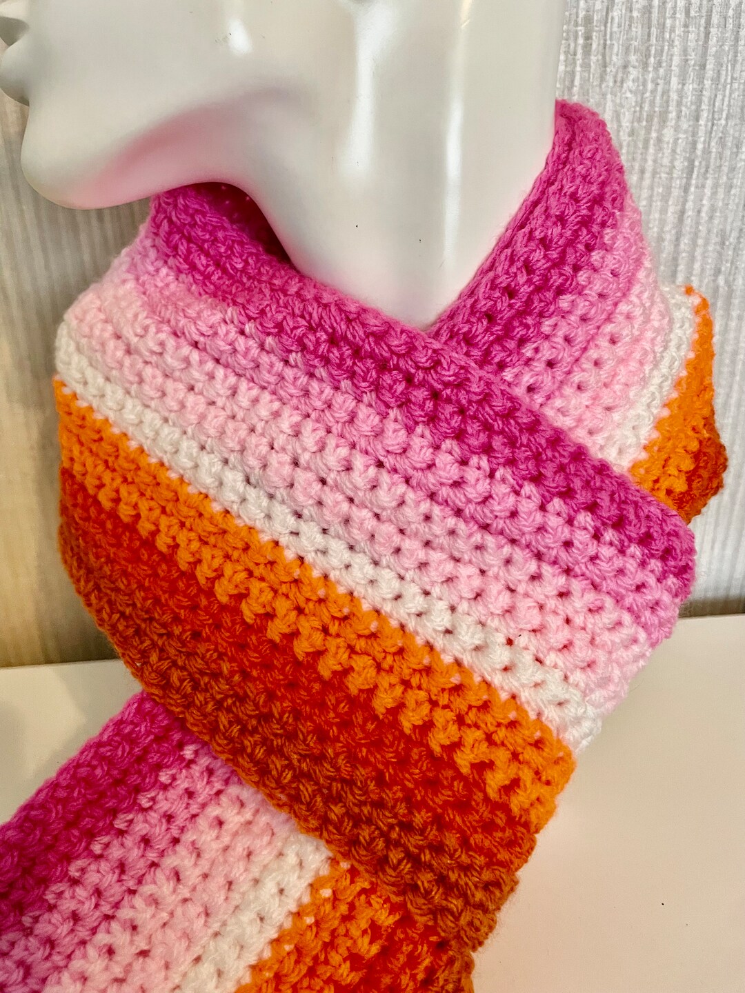 LGBTQ Scarf, Lesbian Scarf, Pride Scarf, Crochet Striped Scarf, LGBTQ ...