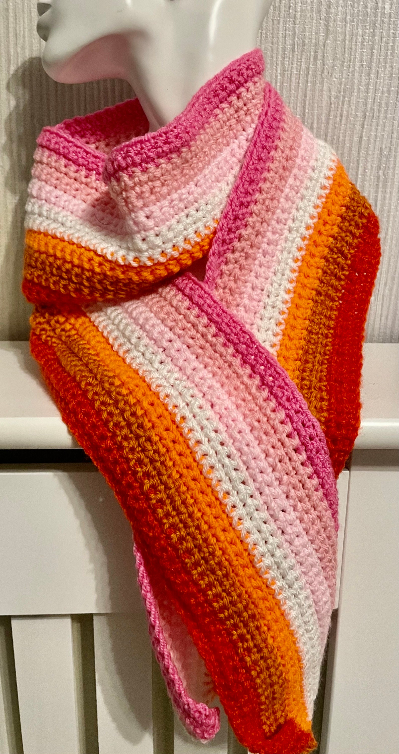 LGBTQ Scarf, Lesbian Scarf, Pride Scarf, Crochet Striped Scarf, LGBTQ ...