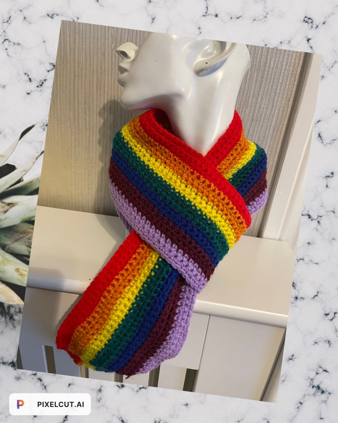 Crochet Rainbow Scarf LGBTQ Scarf Gay Pride Scarf Gift for - Etsy