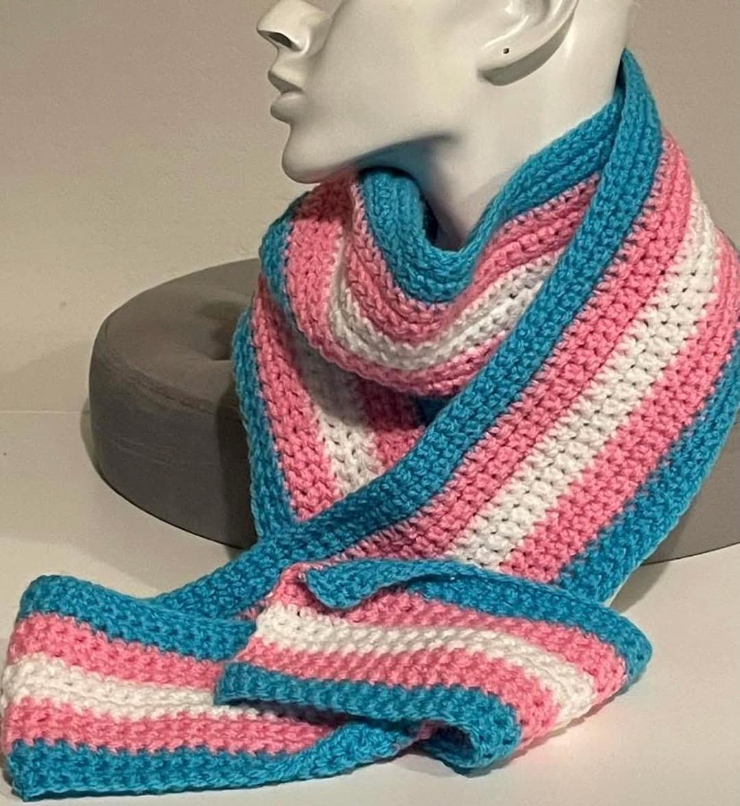 Crochet Transgender Scarf, LGBTQ Scarf, Trans Pride Scarf, Trans ...