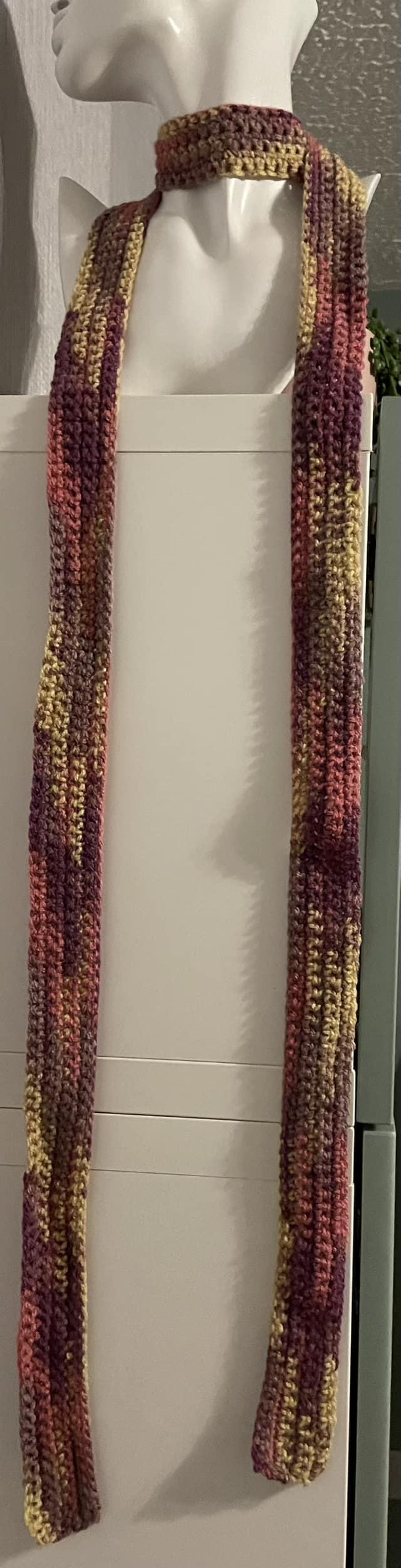 Y2k Purple Crochet Long Skinny Scarf, Boho Purple Long Thin Scarf ...