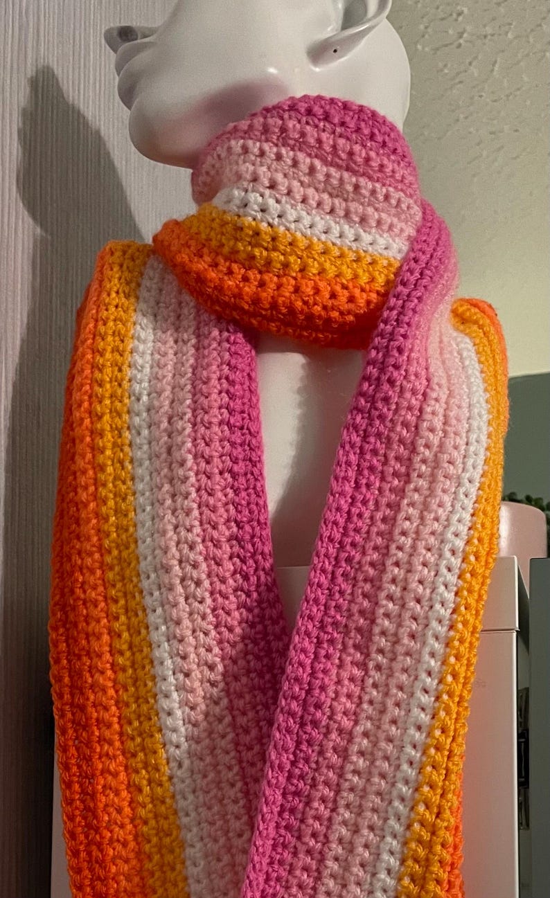Lesbian Pride Crochet Scarf, LGBTQ Accessories - Etsy