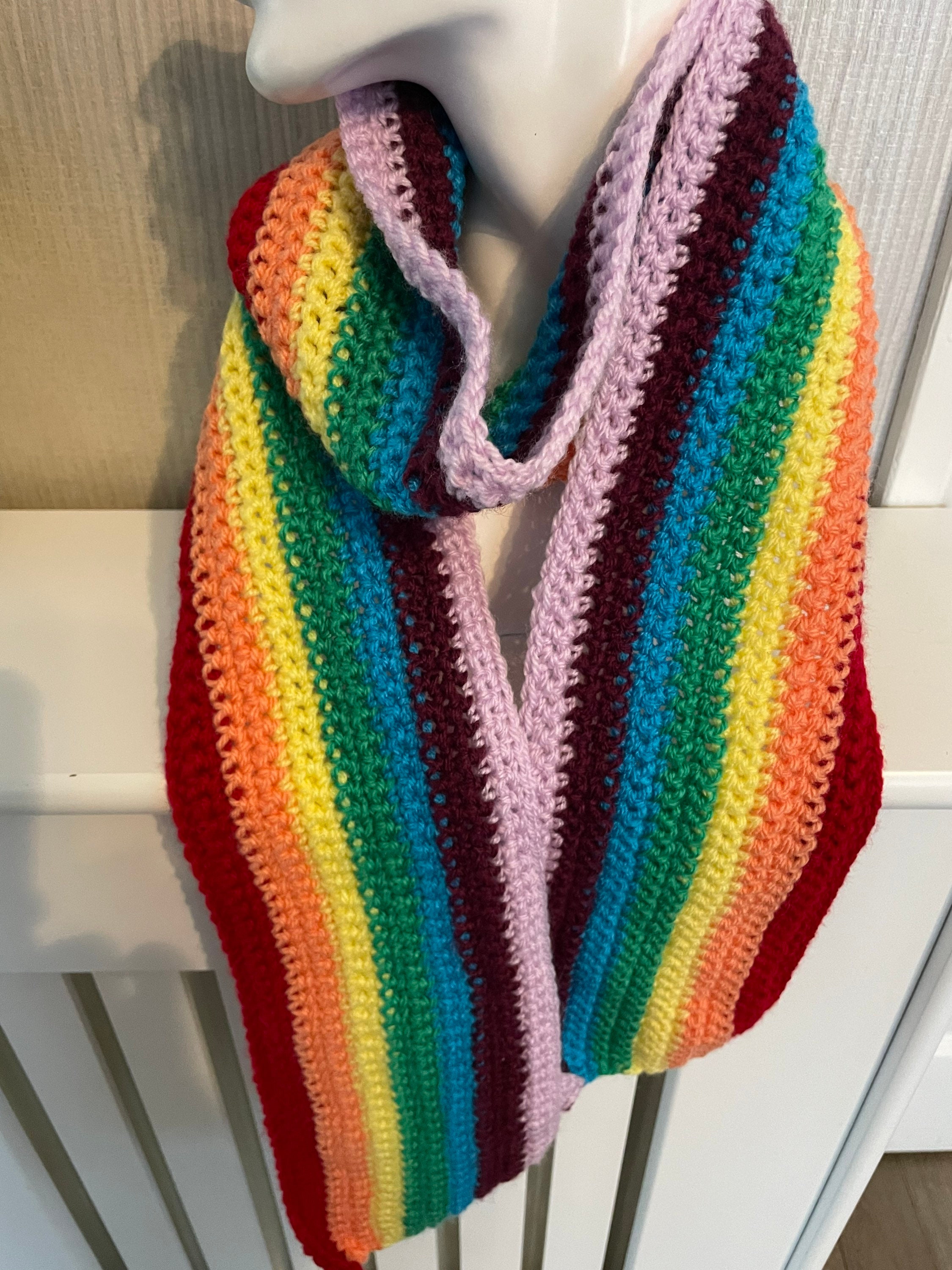 Crochet Rainbow Scarf LGBTQ Scarf Gay Pride Scarf Gift for - Etsy UK
